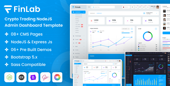 FinLab - NodeJs Crypto Trading Admin Dashboard Template | Dexignlabs